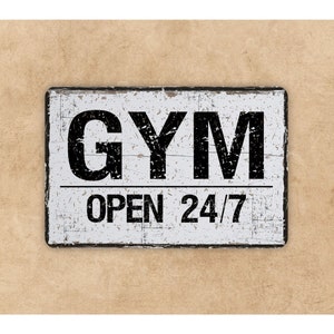 Open 24 7 Gym Home Fitness Center Metal Sign Contemporary | Etsy