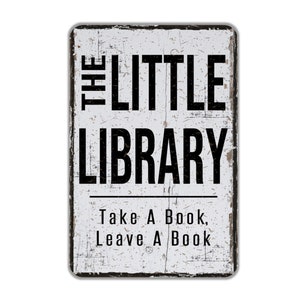 The Little Library Sign, Rustic Custom Contemporary Modern Farmhouse ...