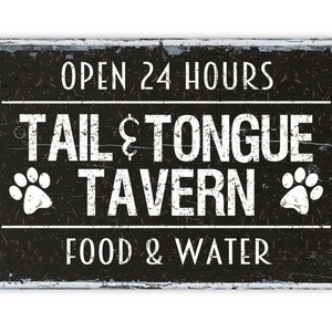 Tail & Tongue Tavern Dog Diner Funny Rustic Custom Metal Sign - Etsy