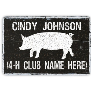Personalized Show Pig or Hog Sign Contemporary Modern - Etsy