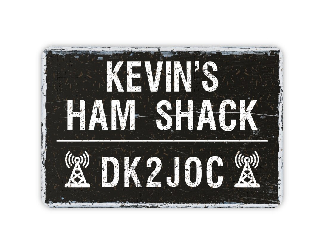 Custom Ham Shack Personalized Metal Sign, Distressed Modern Farmhouse ...