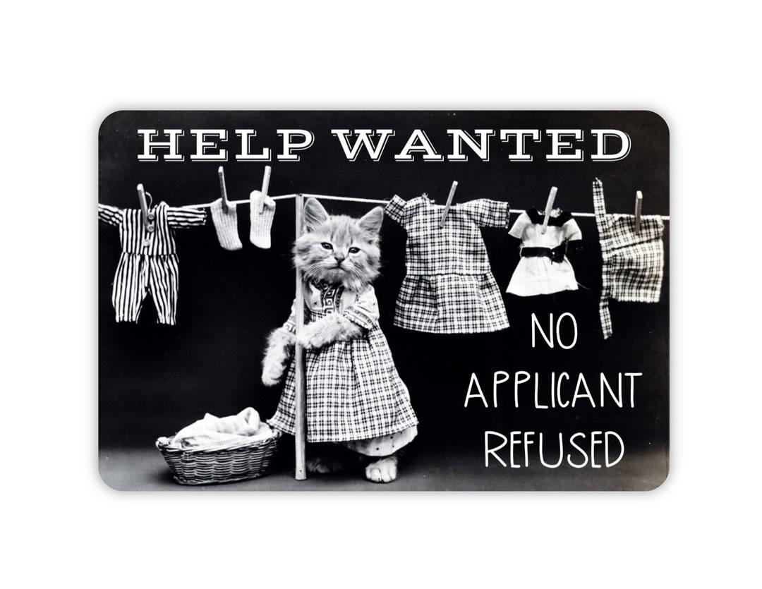 Help Wanted Laundry Room Metal Sign, Rustic Chic Modern Farmhouse Wall ...