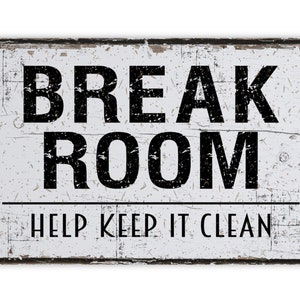 Custom Employee Break Room Metal Sign, Rustic Modern Wall Farmhouse ...
