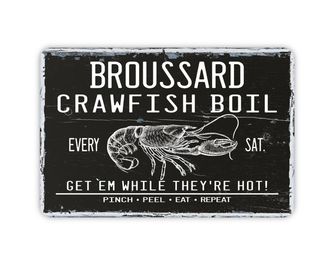 Vintage Style Crawfish Boil Personalized Metal Sign - Etsy