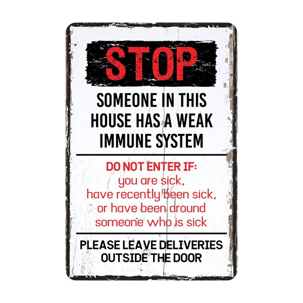 Immunocompromised Sign - Etsy