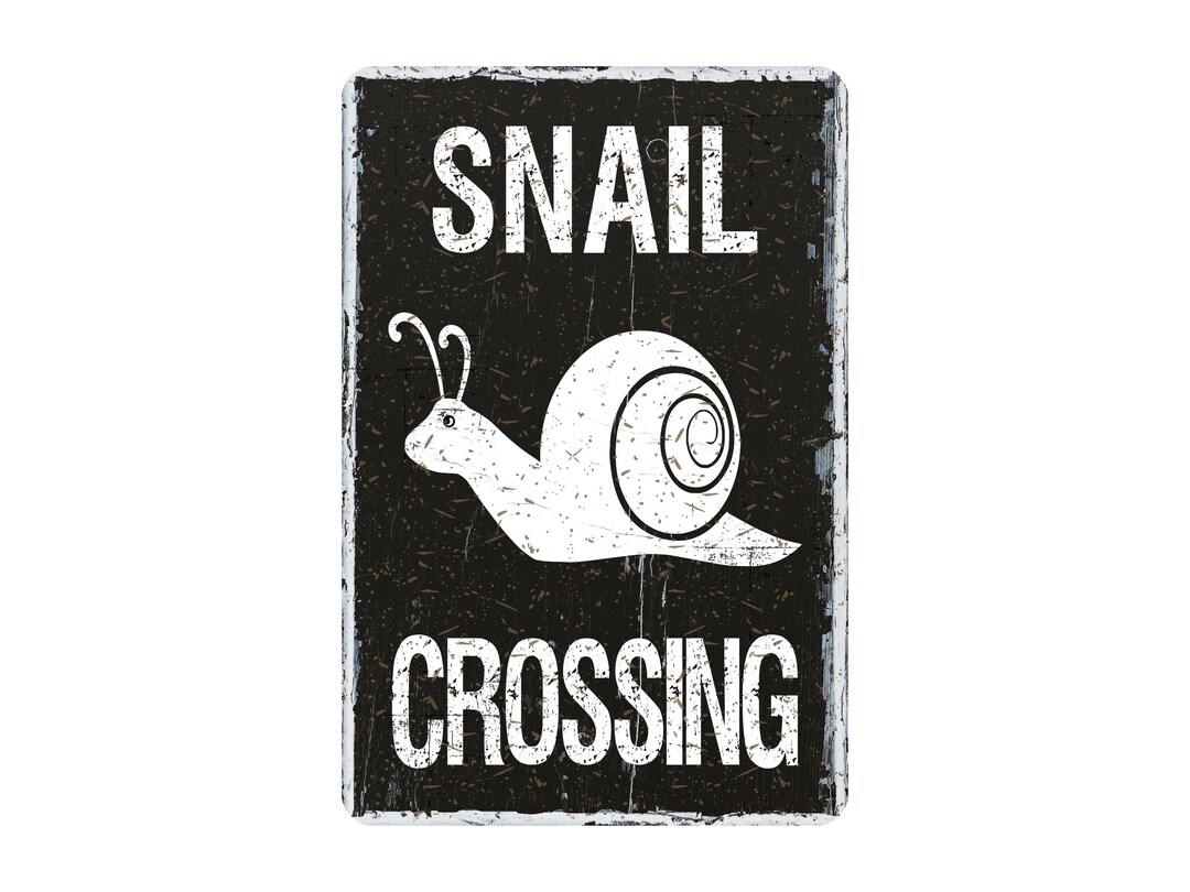 Funny Snail Crossing Sign, Rustic Custom Contemporary Modern Farmhouse ...