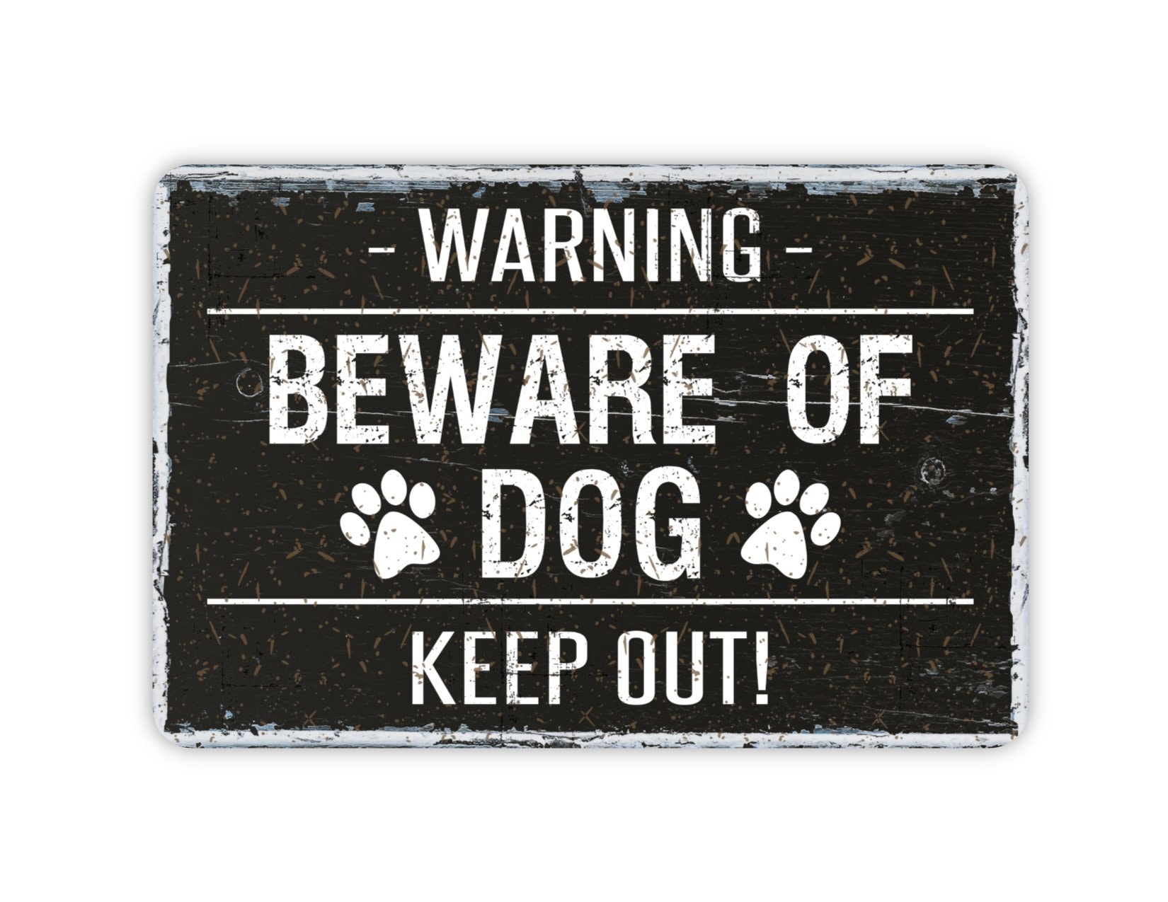 Beware of Dog Sign, Custom Modern Distressed Farmhouse Style Metal Wall ...