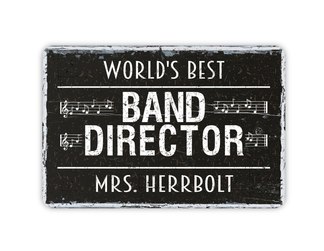 World's Best Band Director Personalized Metal Sign, Custom Unique Music ...