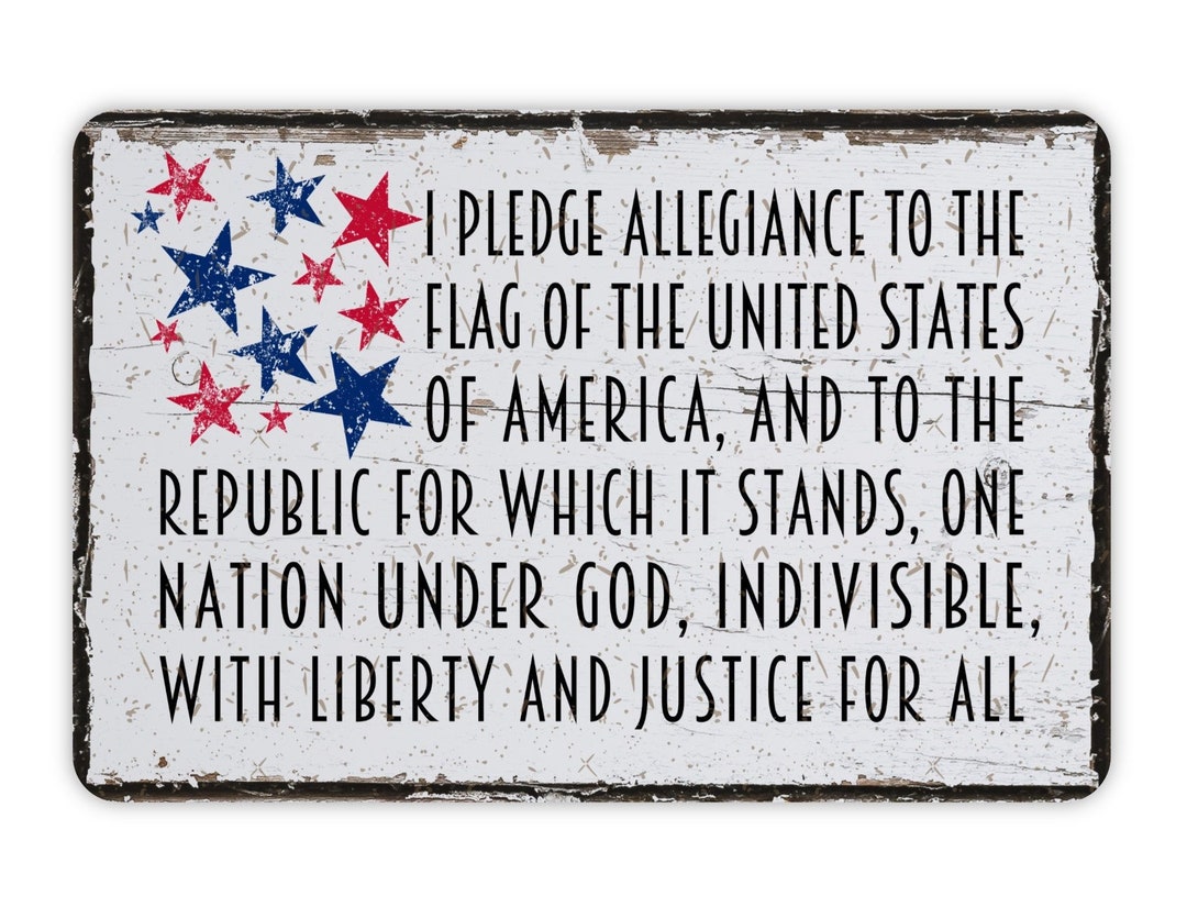 Pledge of Allegiance Metal Sign Distressed Rustic Farmhouse - Etsy