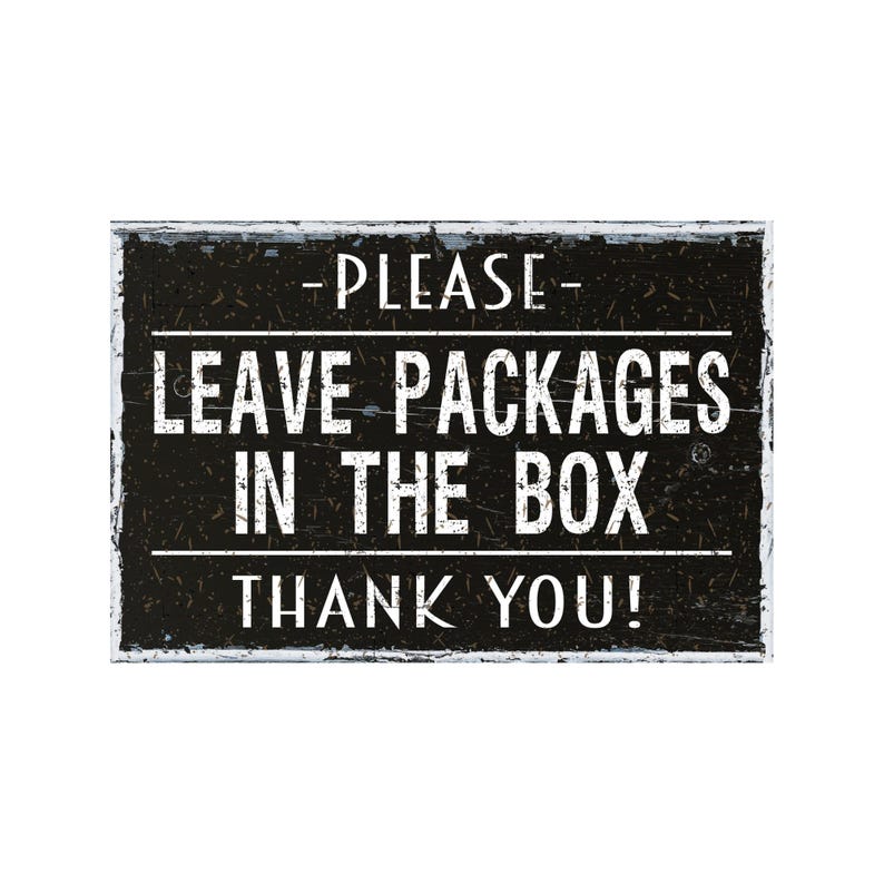 Please Leave Packages in the Box Sign, Custom Modern Farmhouse Metal ...