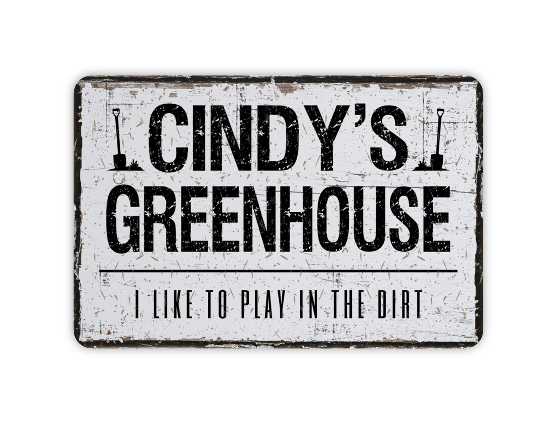 Personalized Greenhouse Sign - Contemporary Modern Farmhouse Metal Wall ...
