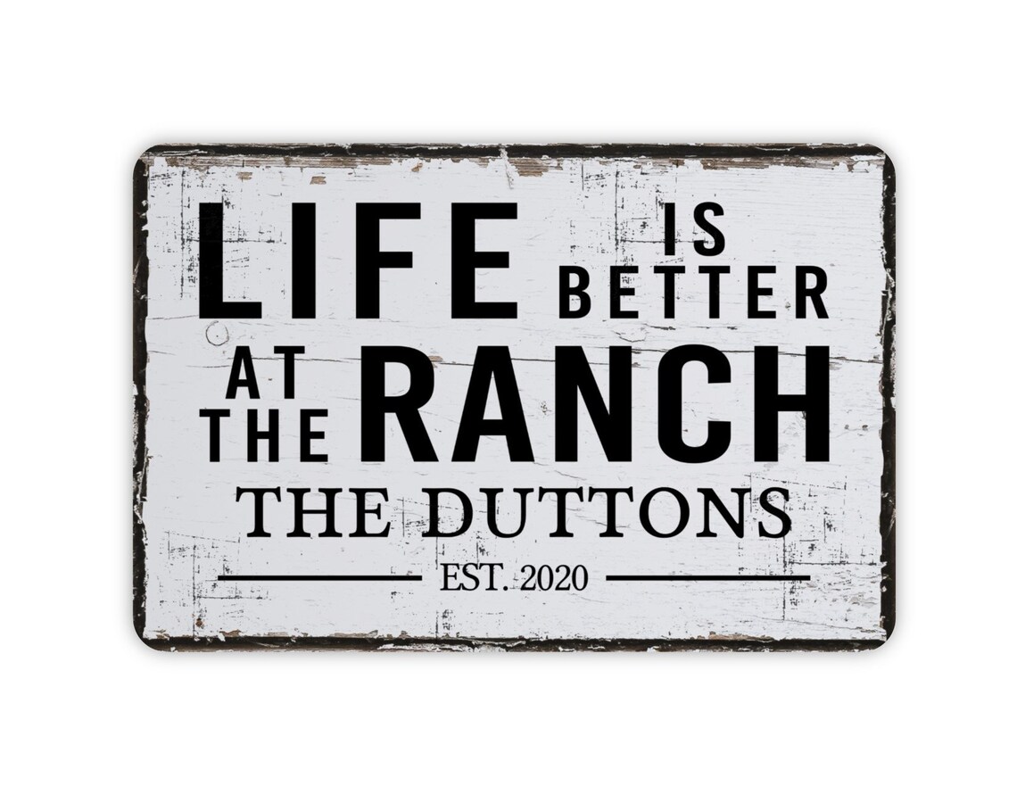 Personalized Life is Better at the Ranch Sign, Distressed Rustic ...