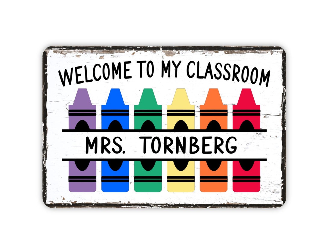 Personalized Classroom Welcome Sign-custom Educator Name-distressed ...