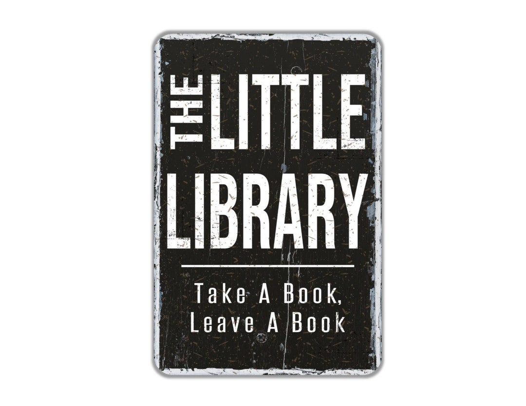 The Little Library Sign, Rustic Custom Contemporary Modern Farmhouse ...