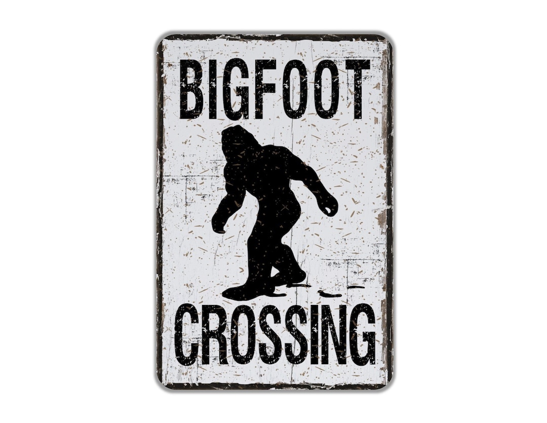 Bigfoot Crossing Sign, Contemporary Modern Farmhouse Style Metal Wall ...