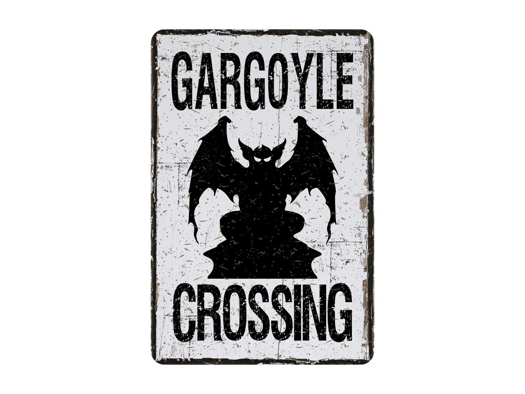Gargoyle Crossing Sign, Rustic Custom Contemporary Modern Farmhouse ...