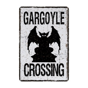 Gargoyle Crossing Sign, Rustic Custom Contemporary Modern Farmhouse ...