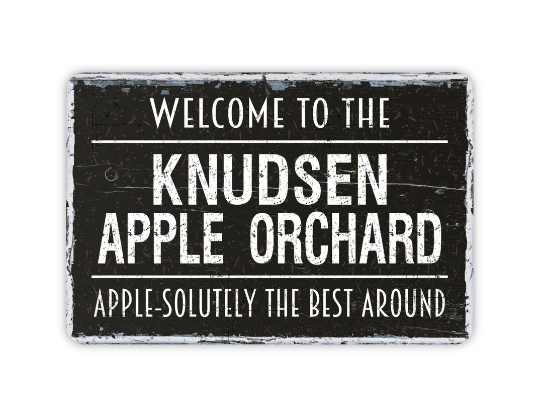 Apple Orchard Personalized Metal Sign, Contemporary Modern Farmhouse ...
