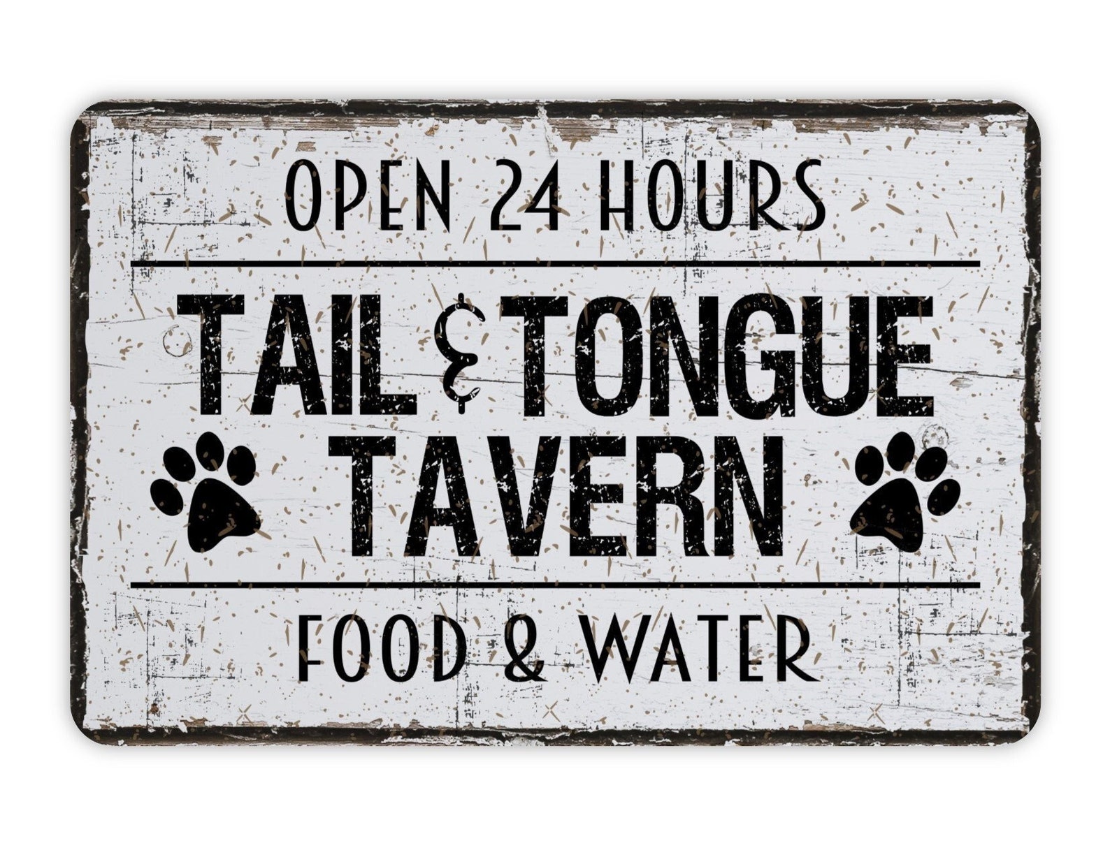Tail & Tongue Tavern Dog Diner Funny Rustic Custom Metal Sign - Etsy