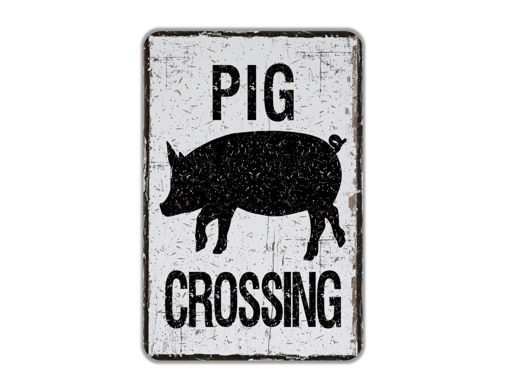 Distressed Pig Crossing Swine Hog Farm Metal Sign - Etsy