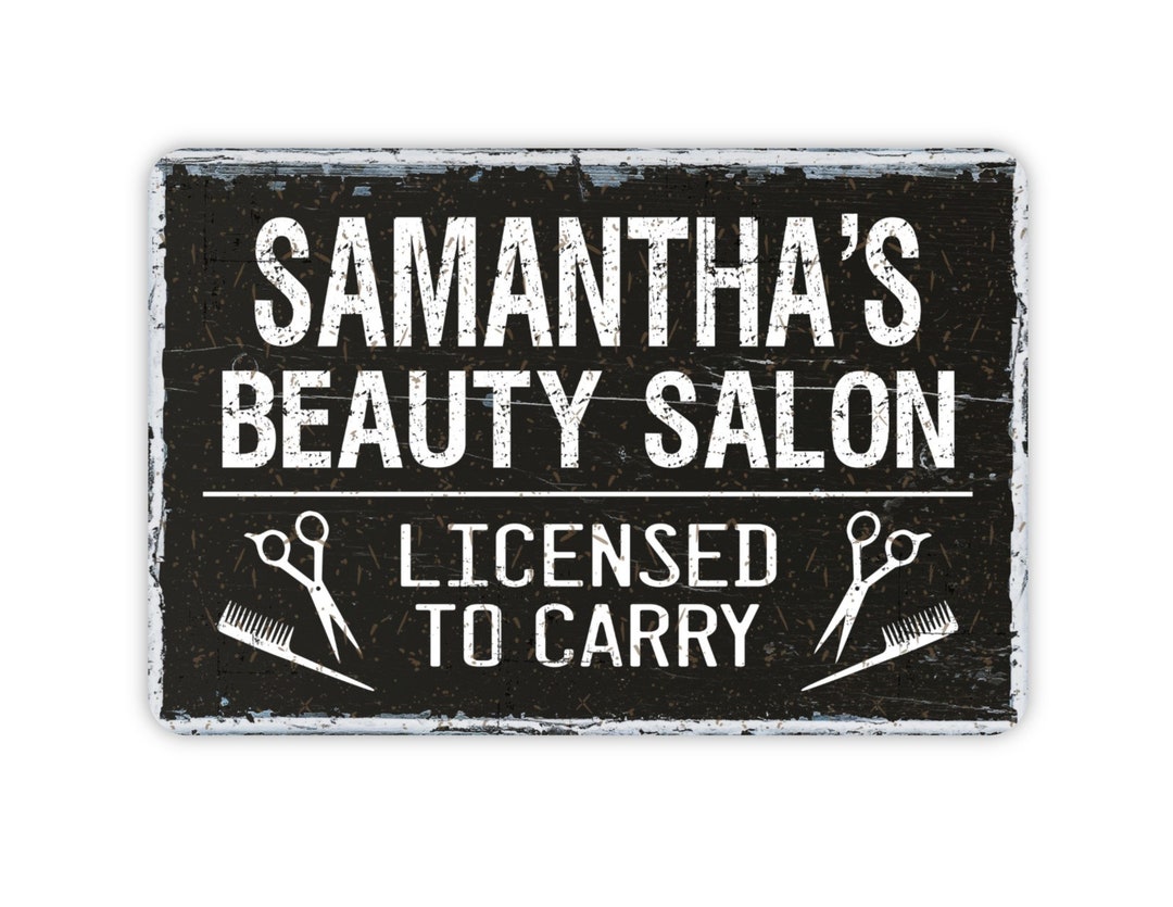 Personalized Beauty Salon Sign, Rustic Looking Custom Hair Salon Decor ...