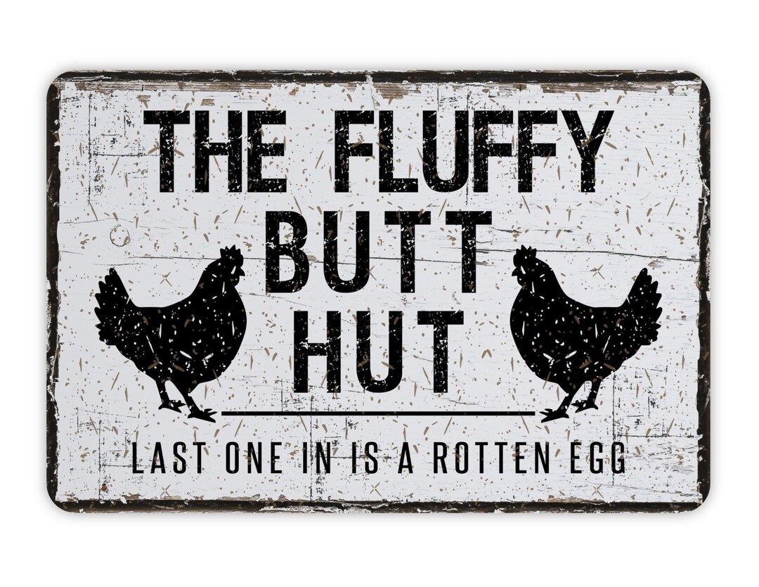 The Fluffy Butt Hut Funny Metal Sign Rustic Custom Modern - Etsy