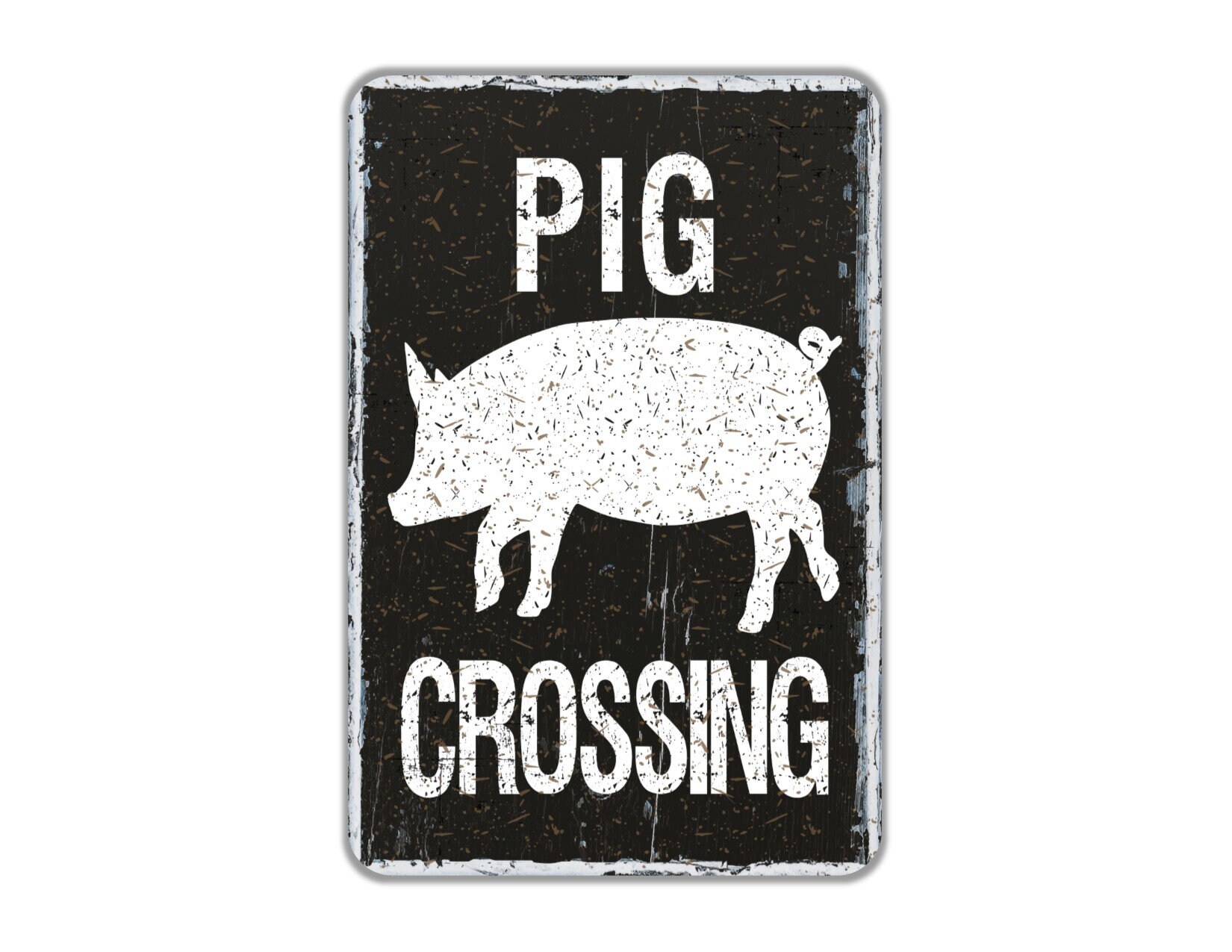 Distressed Pig Crossing Swine Hog Farm Metal Sign - Etsy