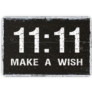 1111 Angel Number Metal Sign, Make A Wish, Vintage Farmhouse Inspired ...
