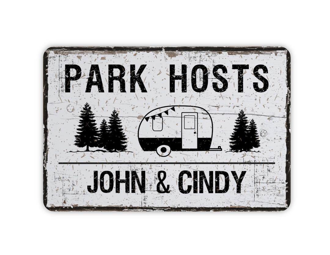 Personalized Park Host Sign, Custom Distressed Contemporary Modern ...