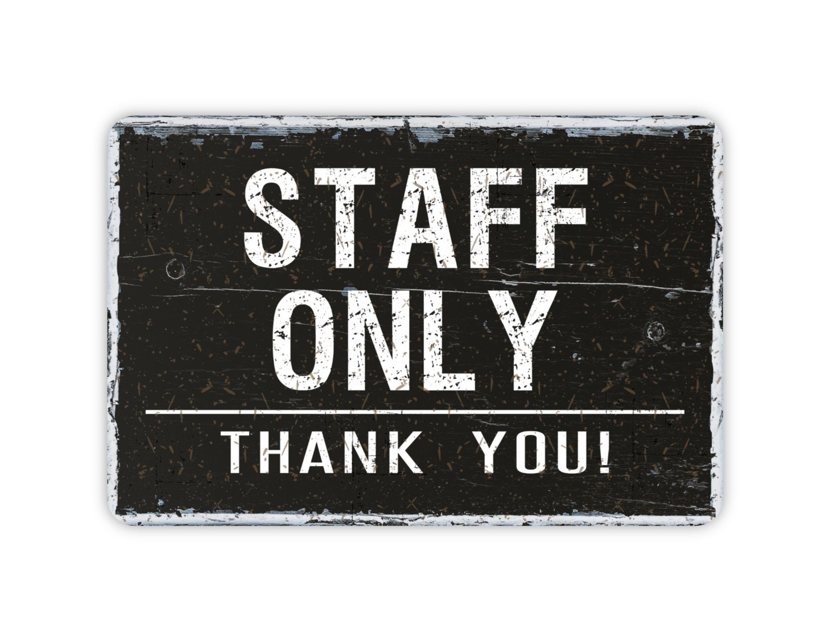 Staff Only Sign - Contemporary Modern Farmhouse Metal Wall Decor, Small ...