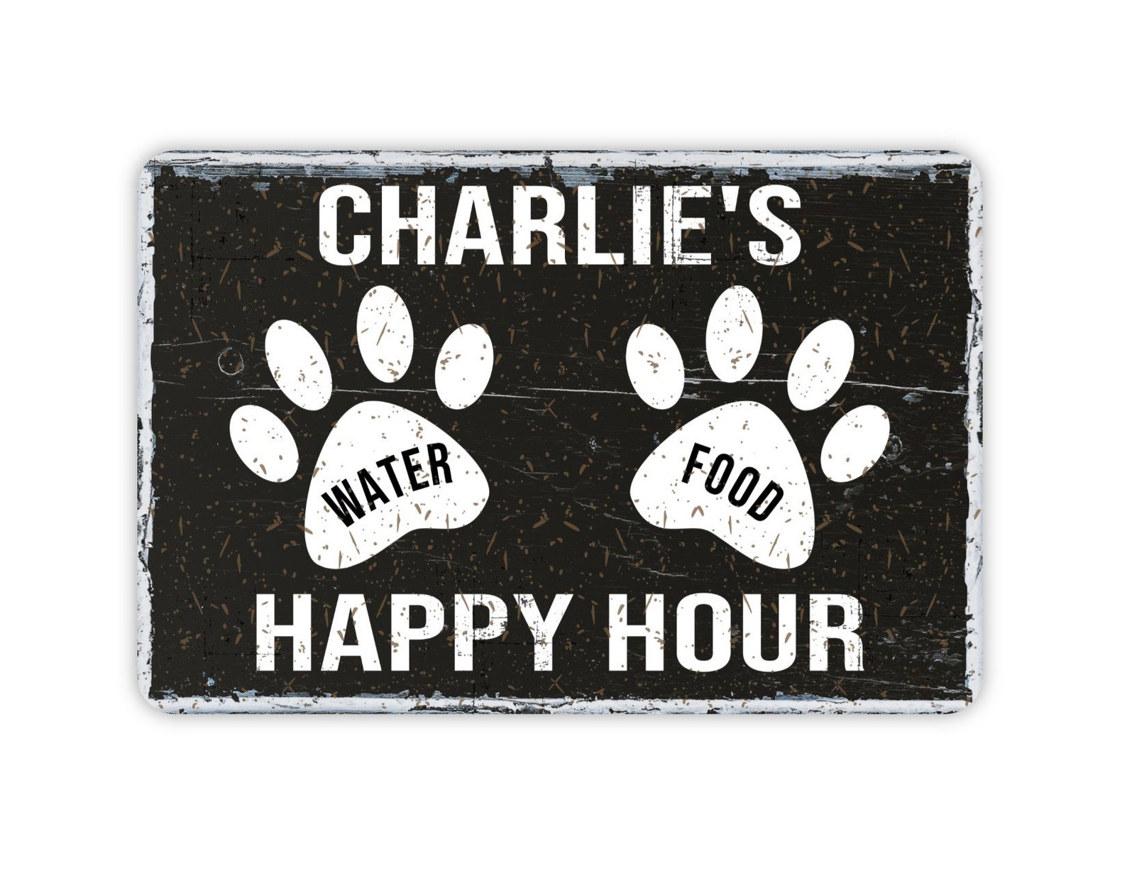 Personalized Dog Cat Happy Hour Sign, Food Station Sign for Cat Dog ...