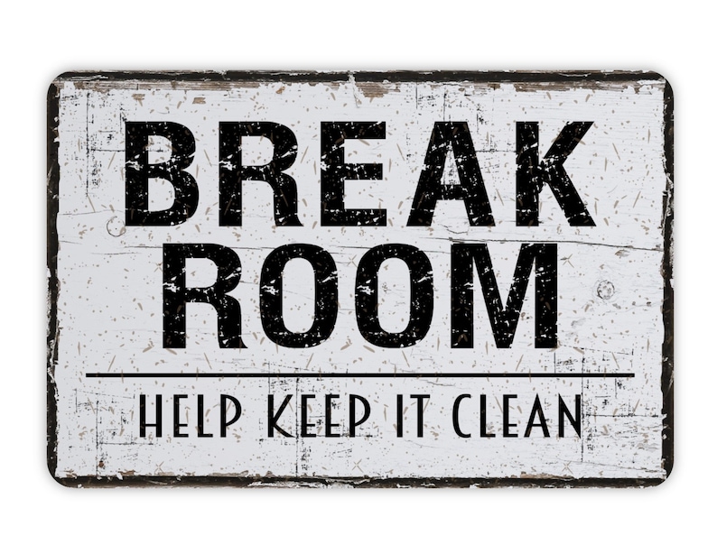 Custom Employee Break Room Metal Sign Rustic Modern Wall - Etsy