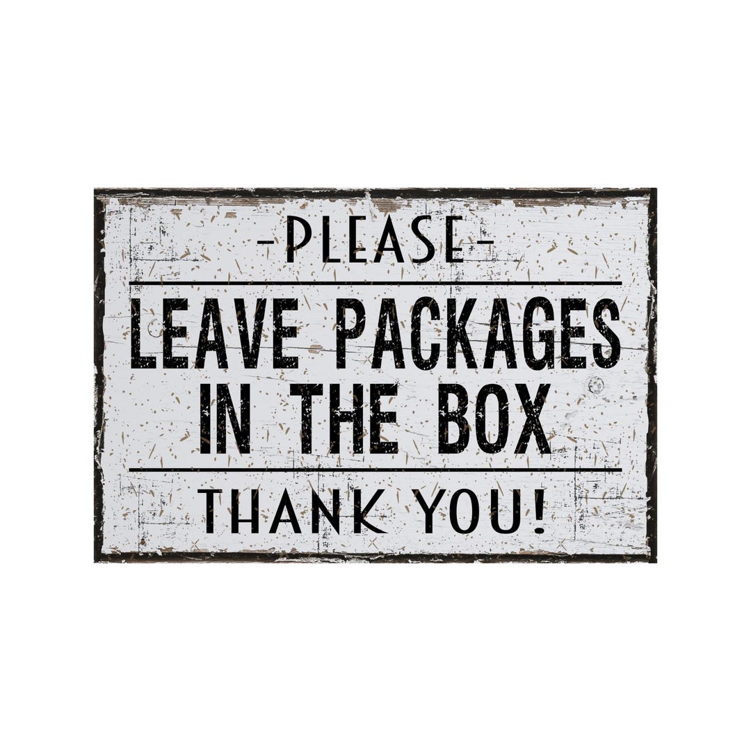 Please Leave Packages in the Box Sign, Custom Modern Farmhouse Metal ...