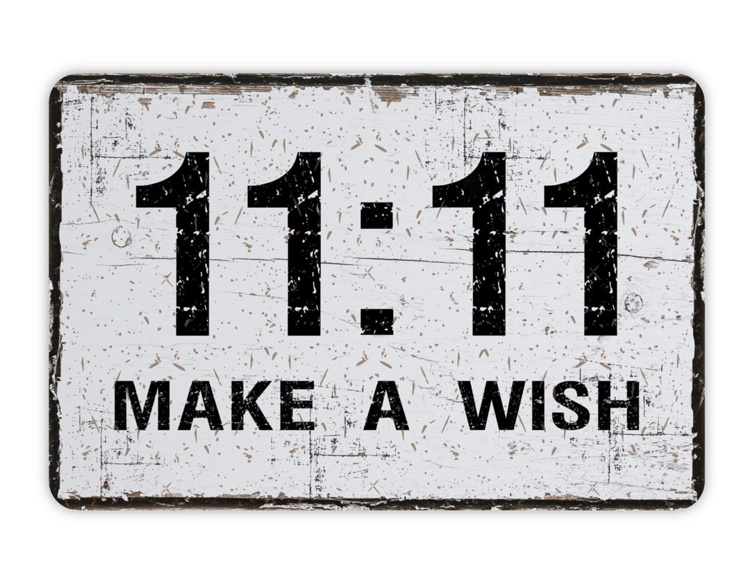 1111 Angel Number Metal Sign Make A Wish Vintage Farmhouse - Etsy