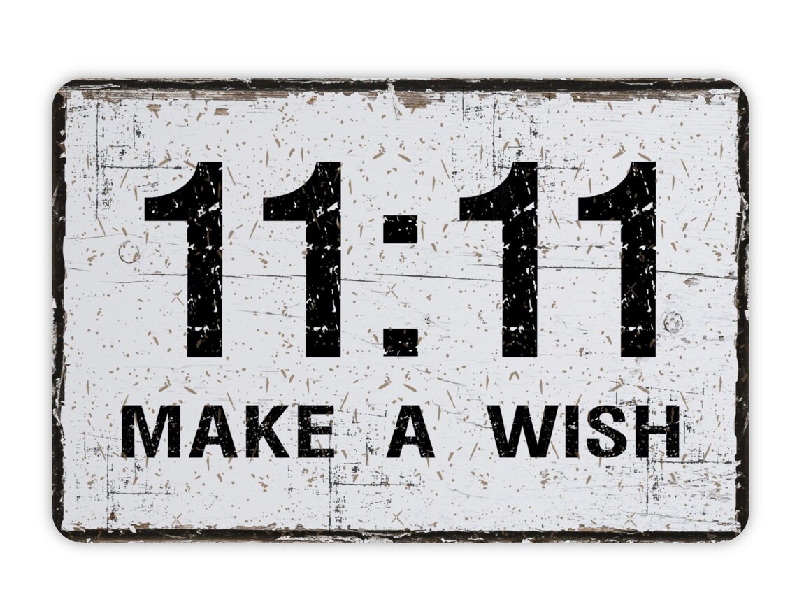 1111 Angel Number Metal Sign Make A Wish Vintage Farmhouse - Etsy