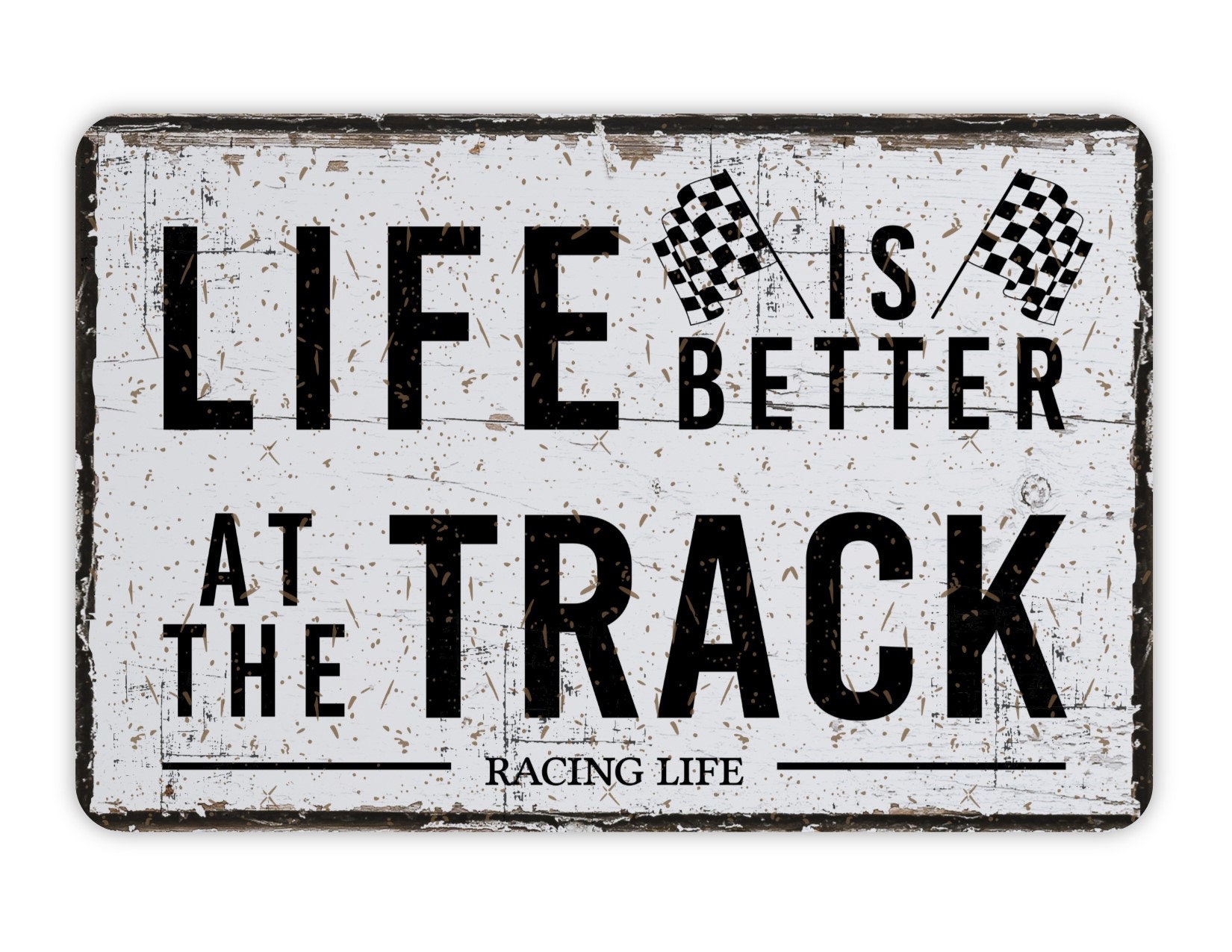 Life is Better at the Track Metal Sign Contemporary Modern - Etsy