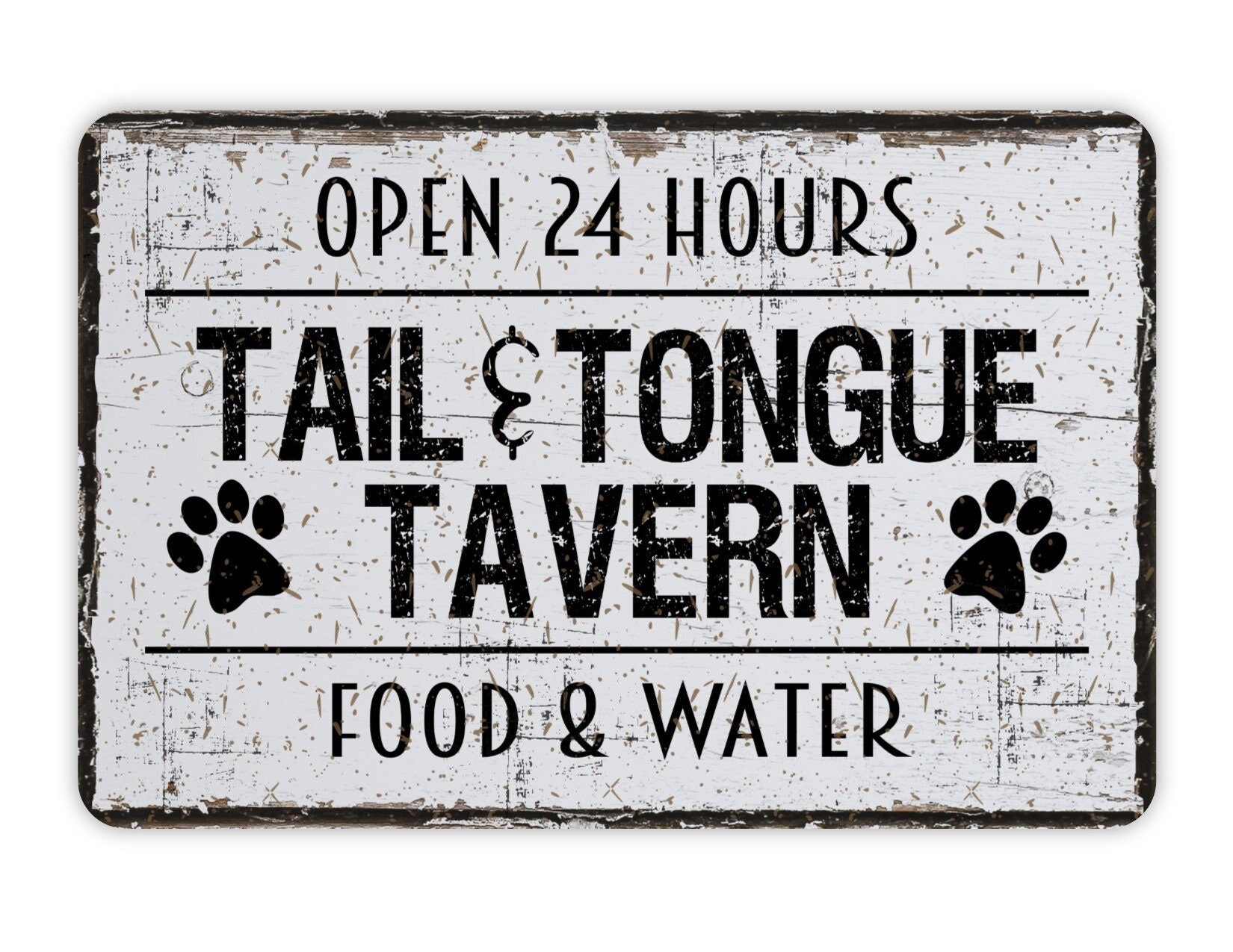 Tail & Tongue Tavern Dog Diner Funny Rustic Custom Metal Sign - Etsy