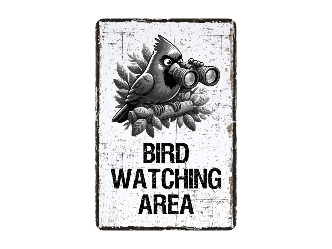 Bird Watching Area Sign, Birding Gifts, Cardinal Funny Novelty Metal ...