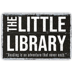 The Little Library Vintage Style Metal Sign, Contemporary Modern ...
