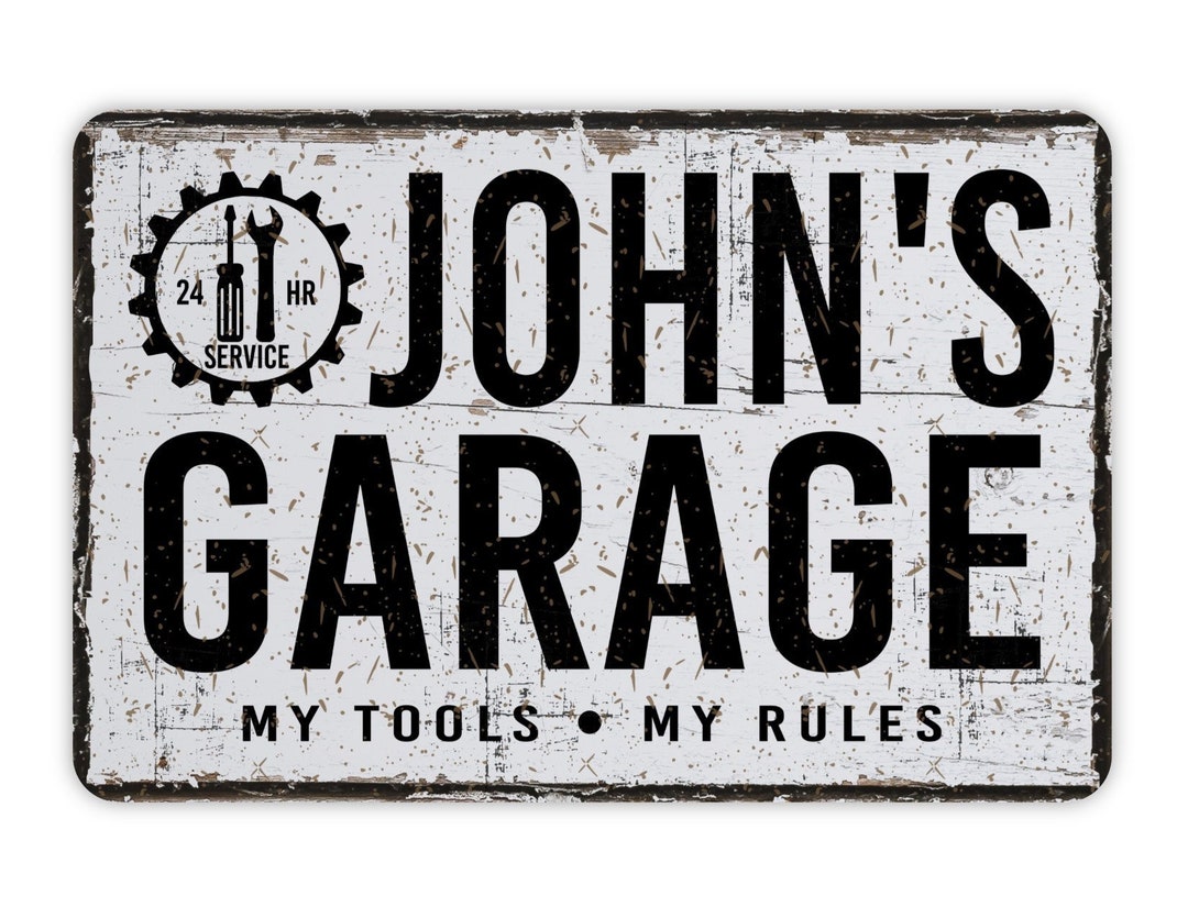 Vintage Style Personalized Garage Sign Contemporary Modern - Etsy