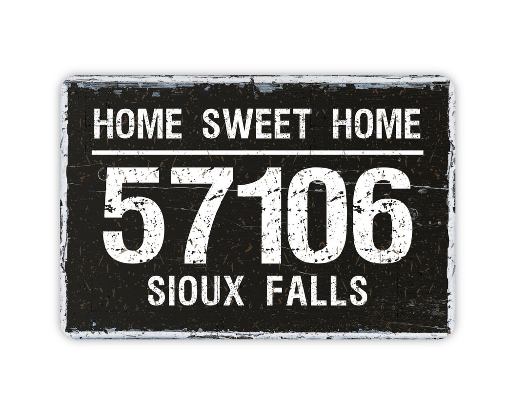 Custom Zip Code Sign, Metal City Wall Art, New Homeowner Gift ...