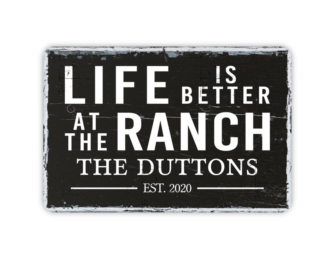 Personalized Life is Better at the Ranch Sign, Distressed Rustic ...