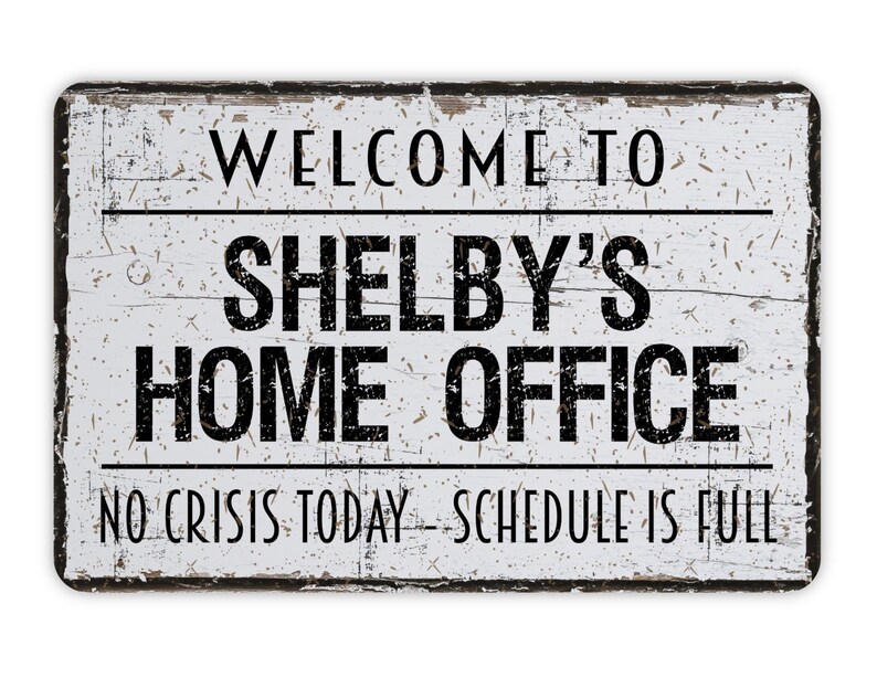 Personalized Welcome to Home Office Metal Sign Contemporary - Etsy
