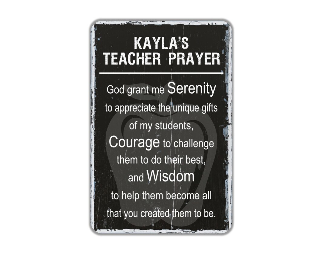 Teacher Prayer Sign, Personalized Rustic Contemporary Modern Farmhouse ...