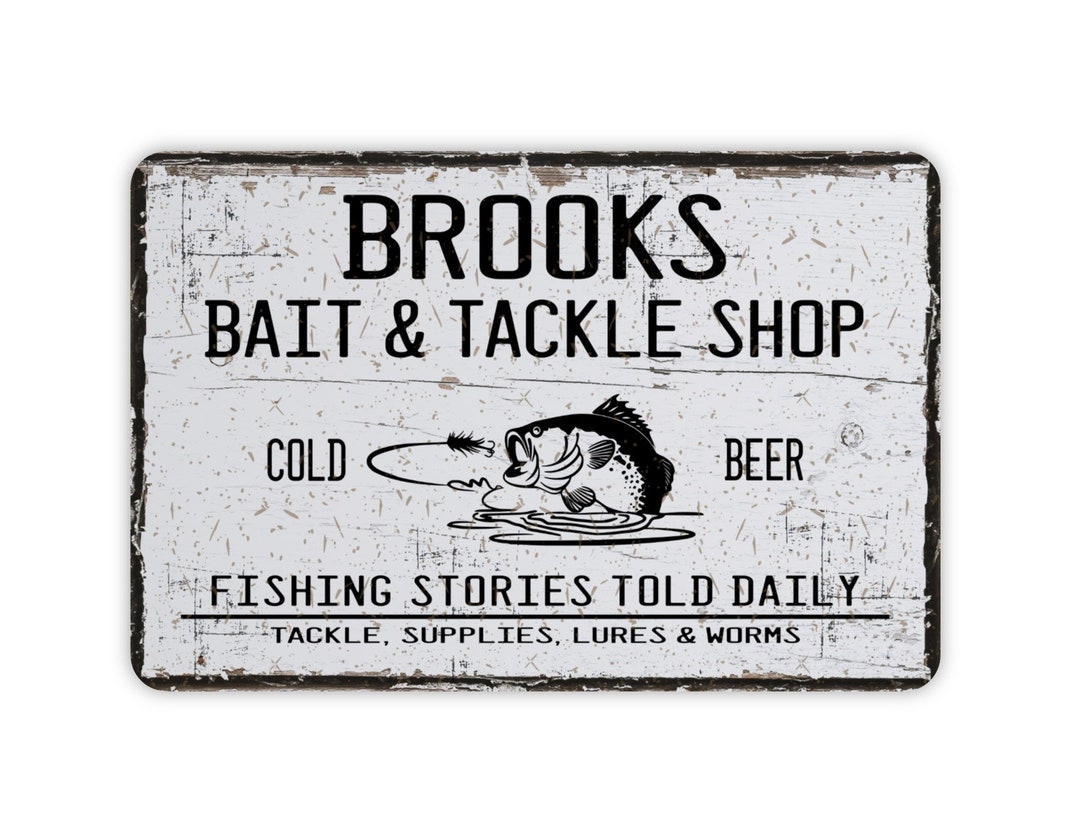 Personalized Bait & Tackle Shop Sign, Contemporary Modern Farmhouse ...