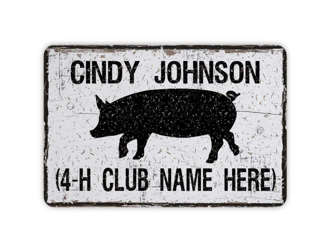 Personalized Show Pig or Hog Sign Contemporary Modern - Etsy