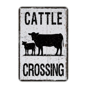 Cattle Crossing Sign, Contemporary Modern Farmhouse Metal Wall Decor ...