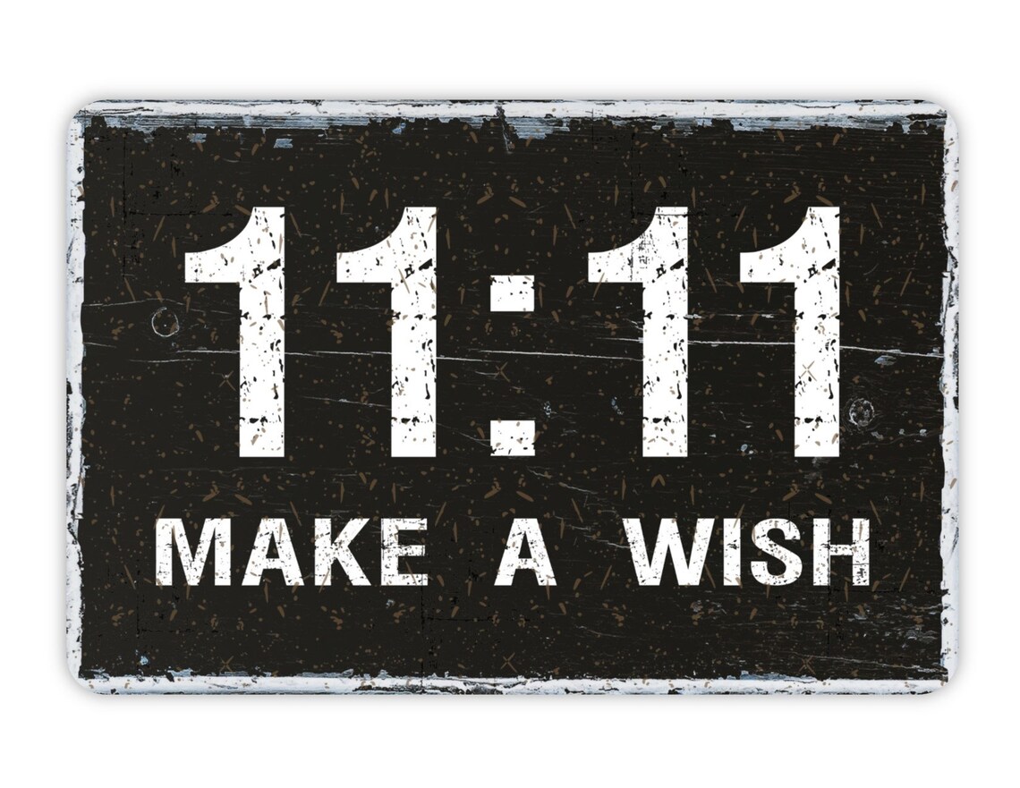 1111 Angel Number Metal Sign Make A Wish Vintage Farmhouse - Etsy