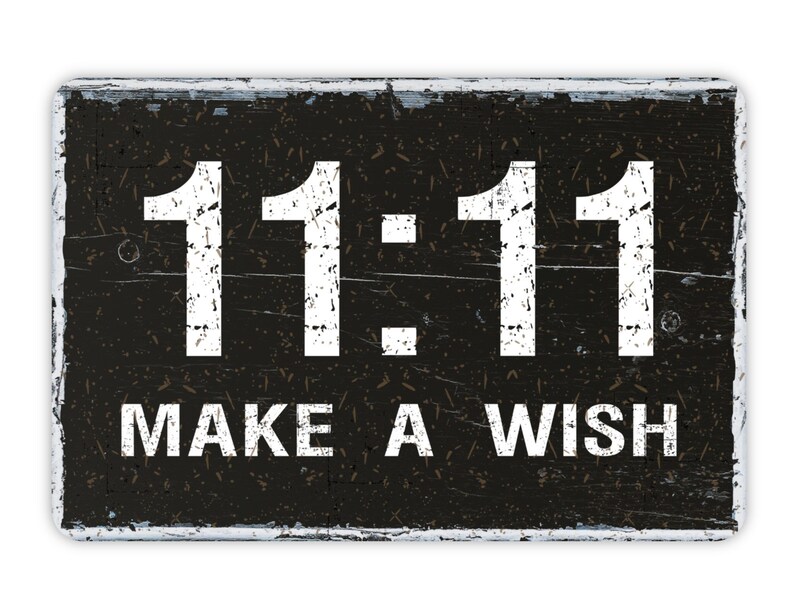 1111 Angel Number Metal Sign Make A Wish Vintage Farmhouse - Etsy
