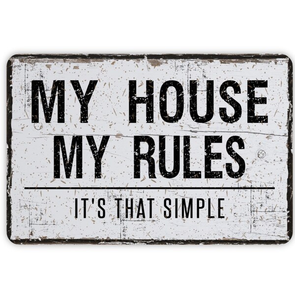 My House My Rules Sign - Etsy